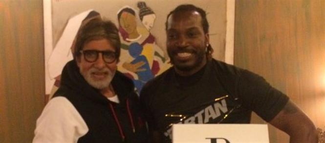 Chris Gayle visited Amitabh Bachchan at his home Hindi Movie, Music ...