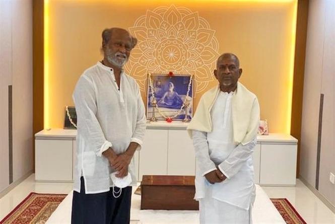 Rajinikanth visits Ilayaraja & his new music studio at Chennai! Tamil ...