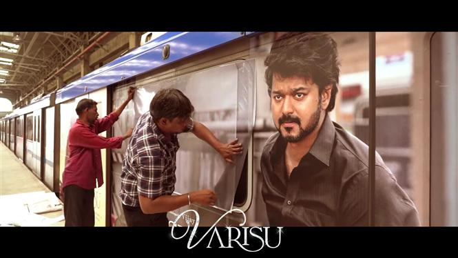 Varisu: Vijay posters adorn Chennai metro train! Tamil Movie, Music ...